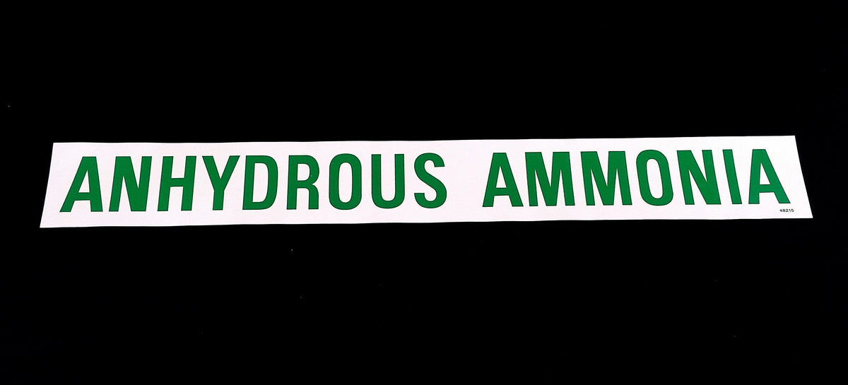 Decal - ANHYDROUS AMMONIA - Green on White - NH3 Safety Decal – Mid ...